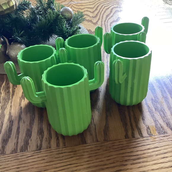 Storage & Organization | 5 Small Cactus Cups Containers Green ...